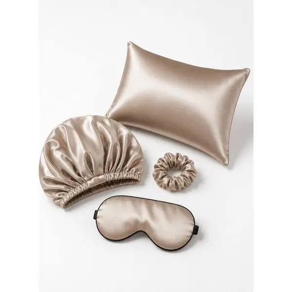 SILKSILKY 4-piece Mulberry Silk Set - Khaki