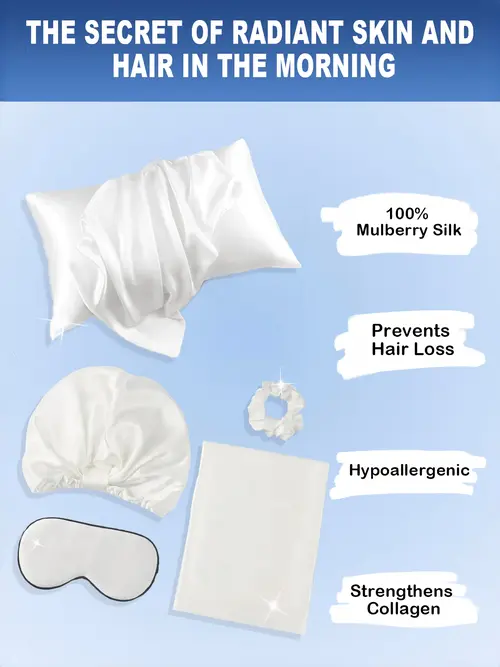 SILKSILKY 4-piece Mulberry Silk Set - White