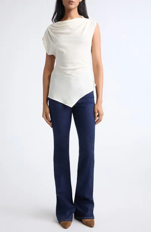 Veronica Beard Yvonne Pleat Top - Dove