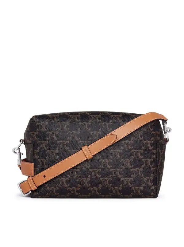 Celine Take Away Crossbody Bag In Triomphe Canvas And Calfskin - Multicolor