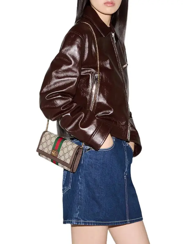 Gucci Ophidia Wallet With Chain - Cream