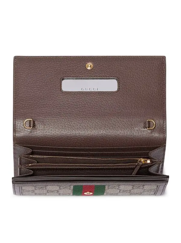 Gucci Ophidia Wallet With Chain - Cream