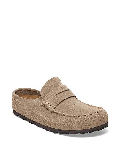 Pink Birkenstock Naples Wrapped Suede Clogs