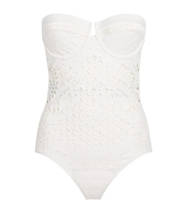 Zimmermann Indra Strapless Swimsuit - Ivory