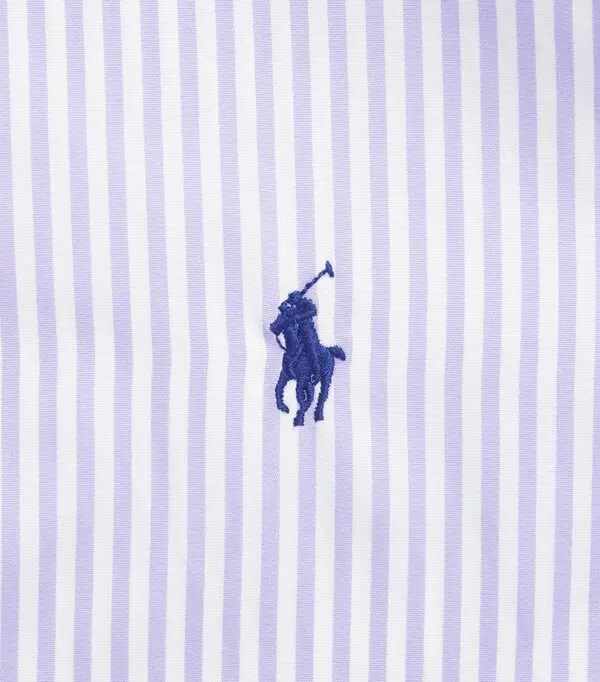 Polo Ralph Lauren Cotton Stripe Custom Fit Shirt - Purple