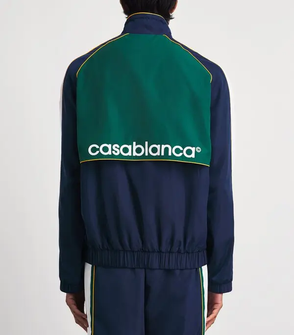 Casablanca Check Appliqué Windbreaker Jacket - Navy