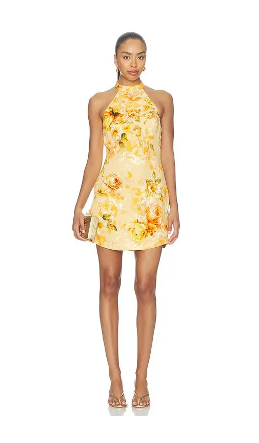 Hemant & Nandita Halterneck Mini Dress - Yellow