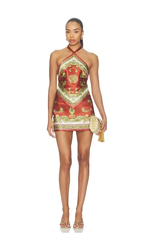 Retrofete Adelaide Halterneck Silk Dress
