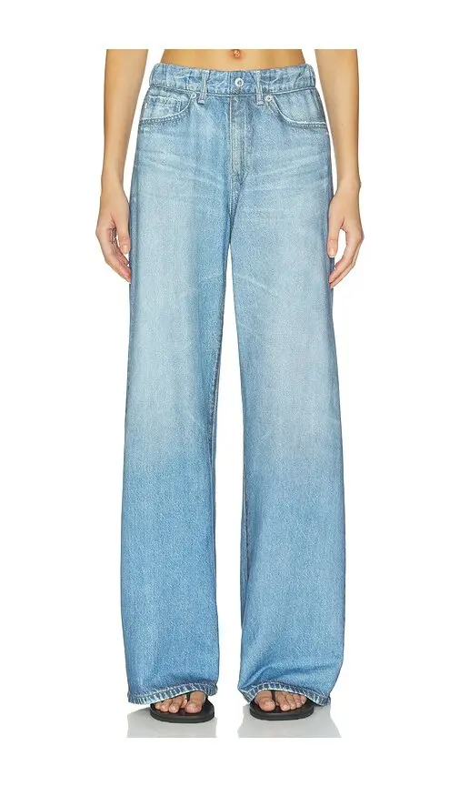 Ag Adria Wide Leg Printed Denim Jeans