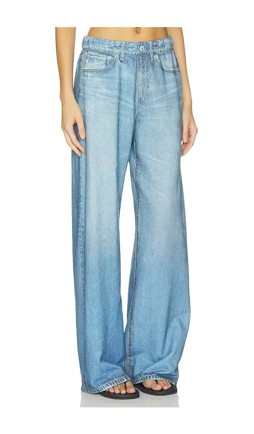 Ag Adria Wide Leg Printed Denim Jeans