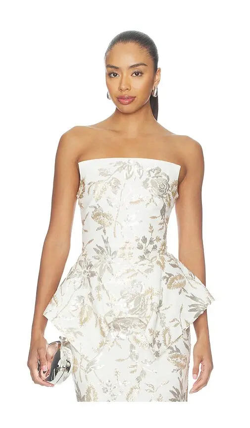 Prabal Gurung Strapless Corset Peplum Top