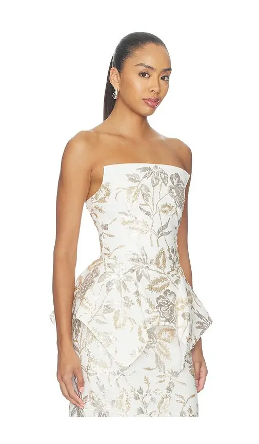 Prabal Gurung Strapless Corset Peplum Top