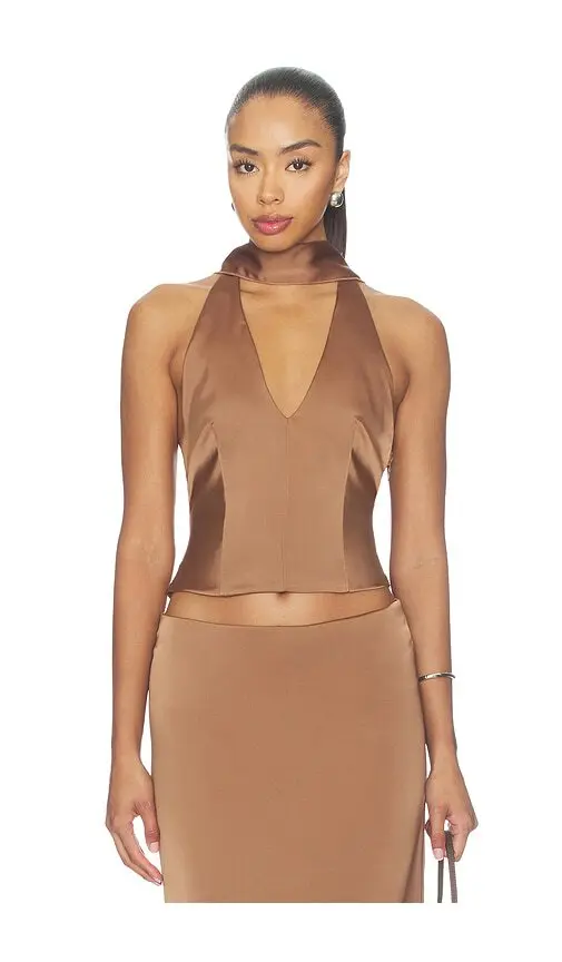 Lioness Front Row Halter Top With Detachable Scarf
