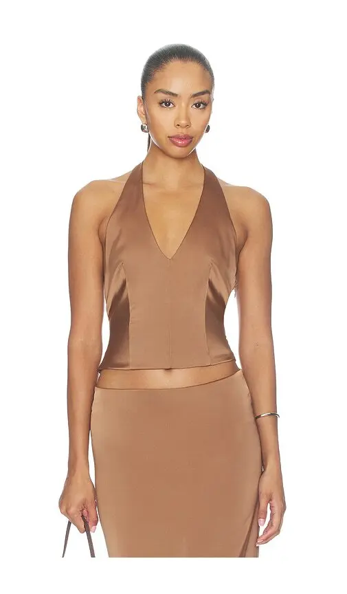 Lioness Front Row Halter Top With Detachable Scarf