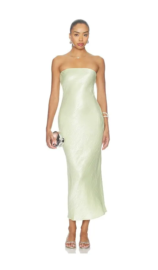 Nbd Strapless Textured Satin Maxi Dress