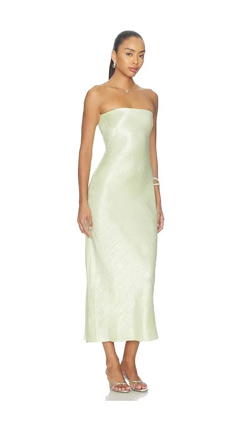 Nbd Strapless Textured Satin Maxi Dress