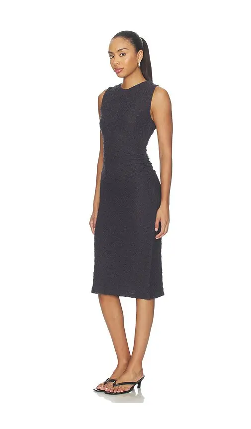 Vince Sleeveless Side Drape Midi Dress