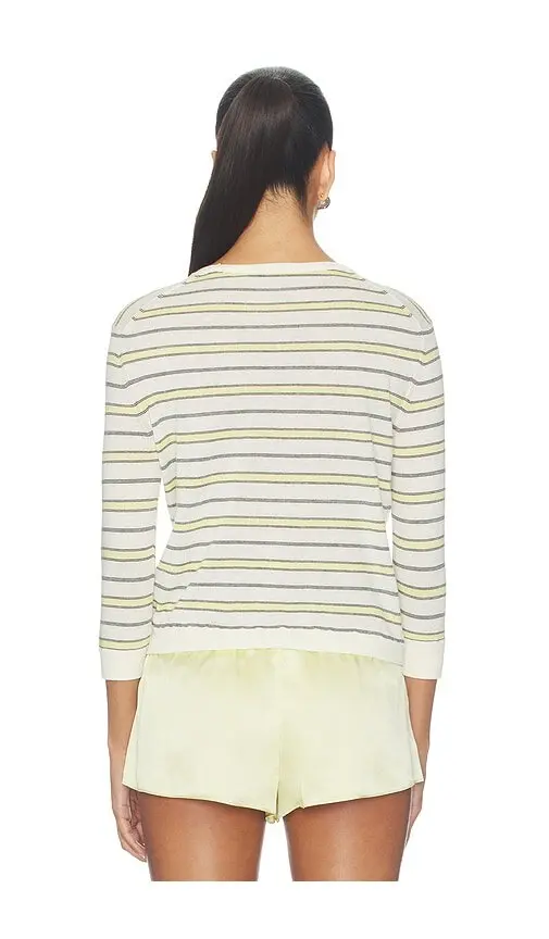 Vince Striped Fine Knit Cardigan