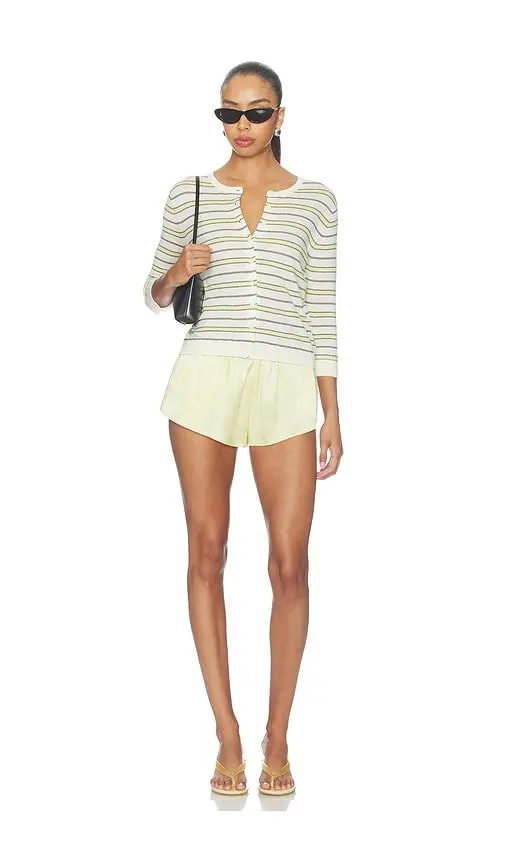 Vince Striped Fine Knit Cardigan