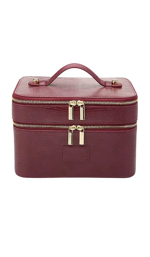 ETOILE COLLECTIVE Duo Vanity Case - Burgundy Lizard Print
