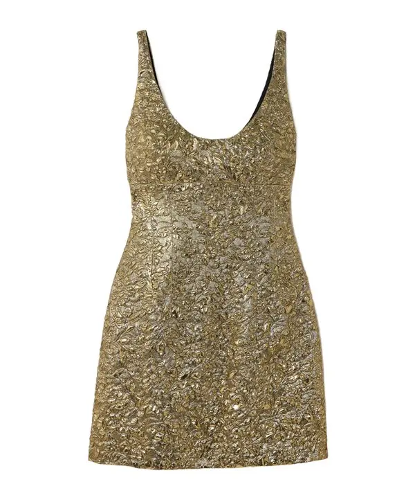 EMILIA WICKSTEAD Floral Metallic Cloqué Mini Dress