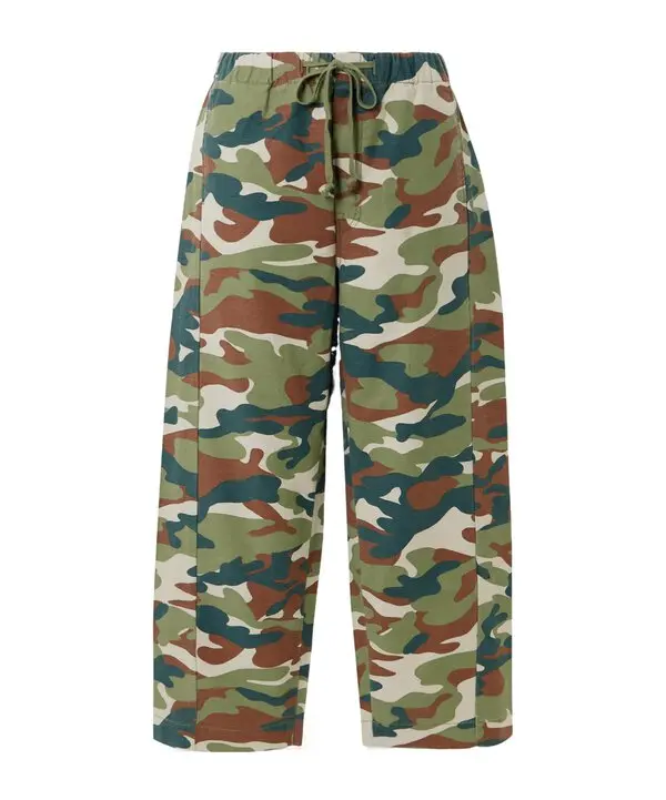 MOTHER Camouflage-print Cotton Wide-leg Pants