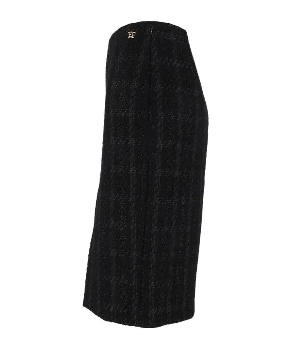 Elisabetta Franchi Front-slit Tweed Midi Skirt