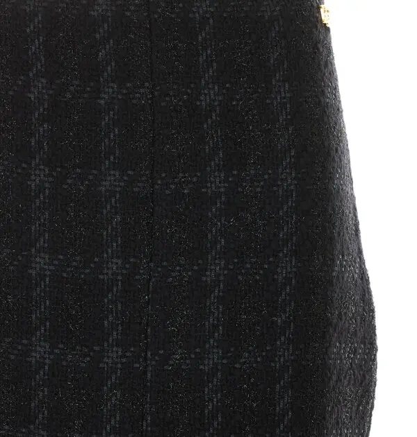 Elisabetta Franchi Front-slit Tweed Midi Skirt