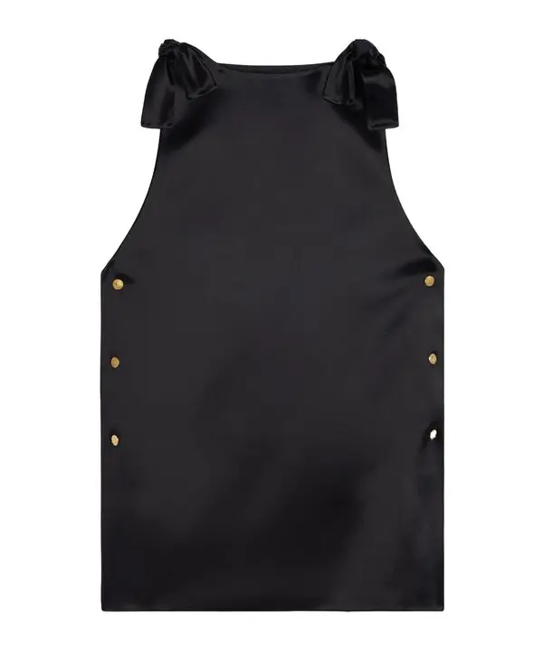 Celine Mini Dress In Viscose Satin - Black