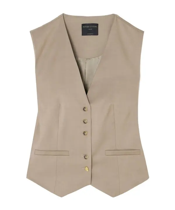 Mother Of Pearl Blend Twill Waistcoat