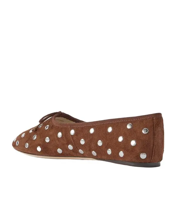 LOEFFLER RANDALL Studded Suede Ballet Flats
