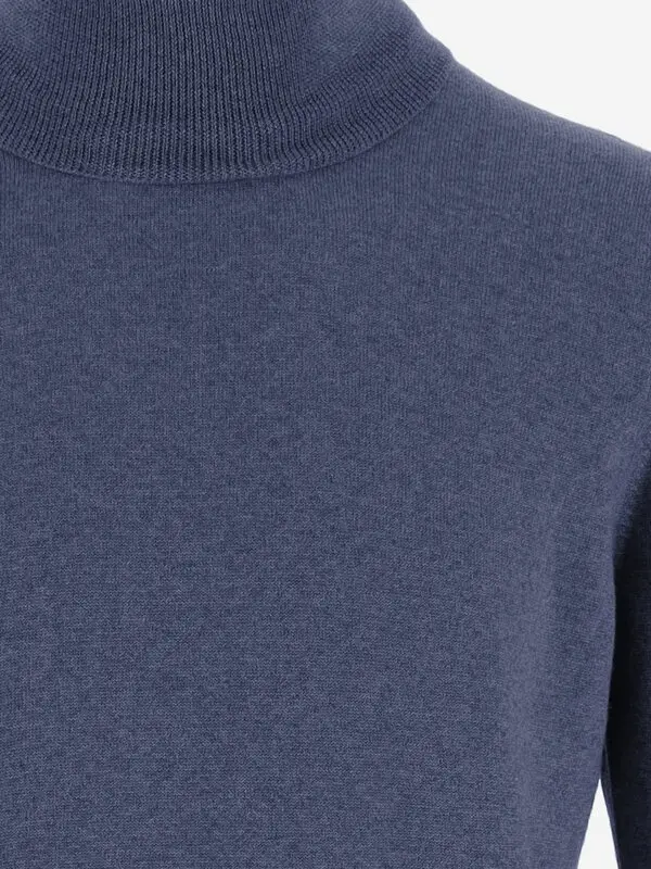 Tagliatore Miles High-neck Wool Sweater - Blue