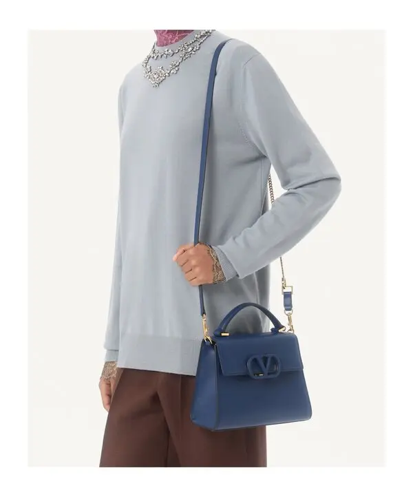 Valentino Garavani Vsling Small Handbag In Grainy Calfskin - Worker