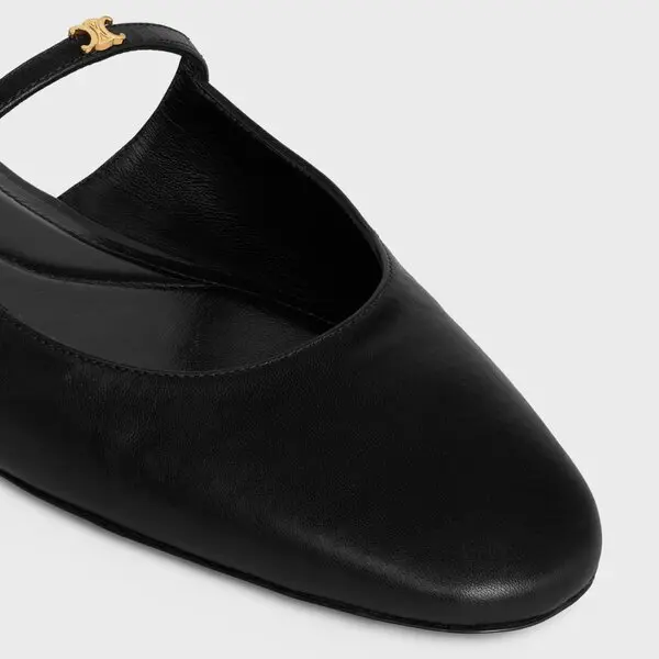 Celine Macaron Mule In Goatskin - Black