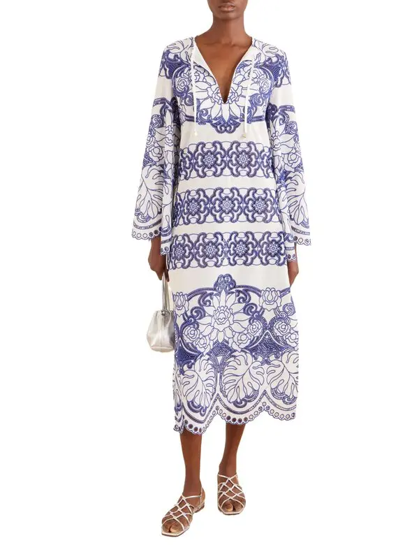 Borgo De Nor Cotton-blend Midi Dress