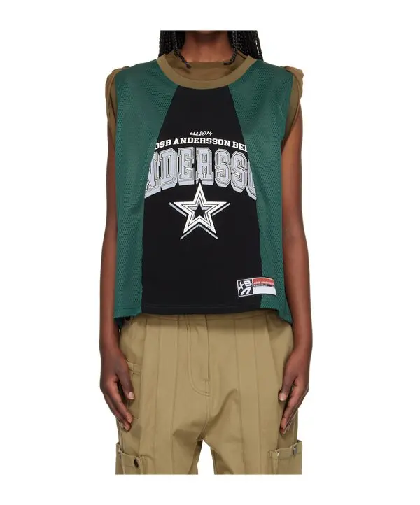 Andersson Bell Layered Rolled-up Basketball Jersey T-shirt