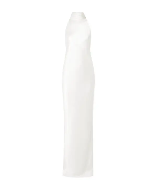 Brandon Maxwell Backless Halter Gown
