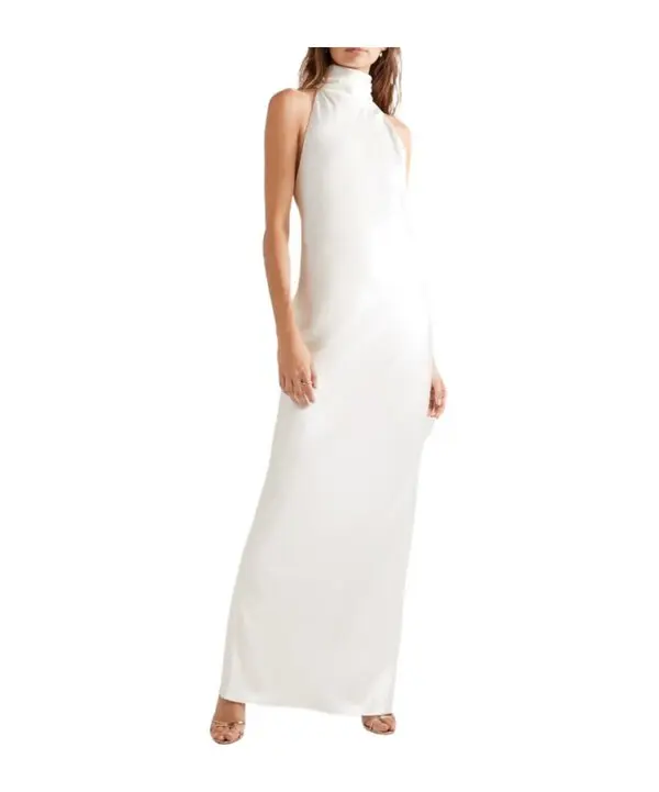 Brandon Maxwell Backless Halter Gown