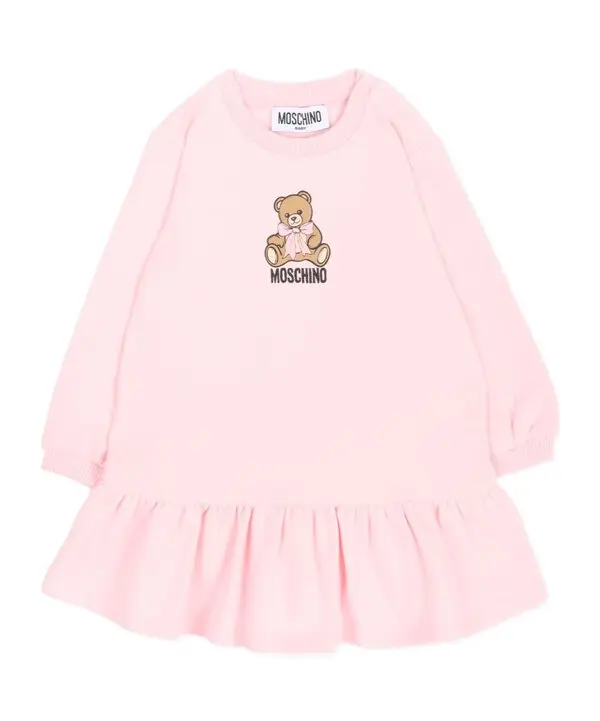Moschino Teddy-print Ruffled Dress