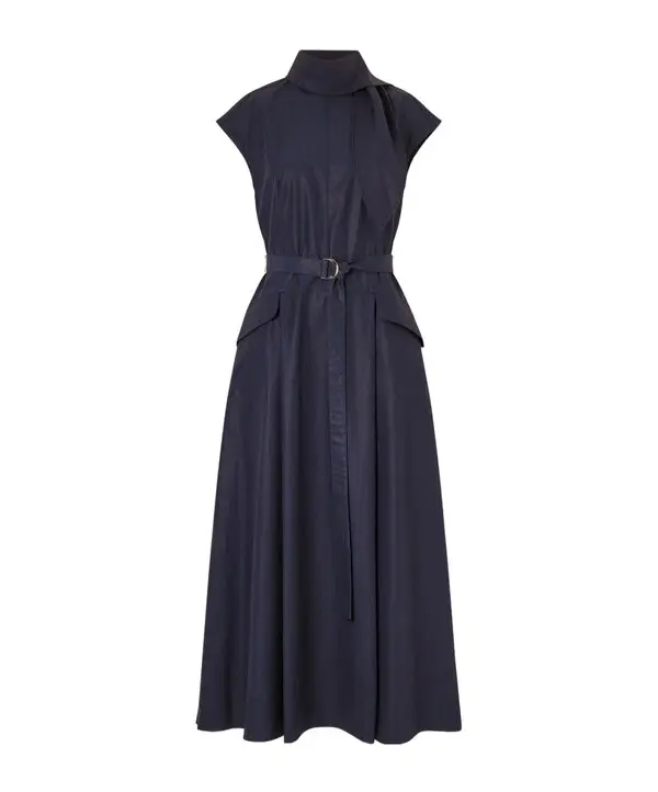 Adam Lippes Belted Tie-detailed Cotton-poplin Maxi Dress - No