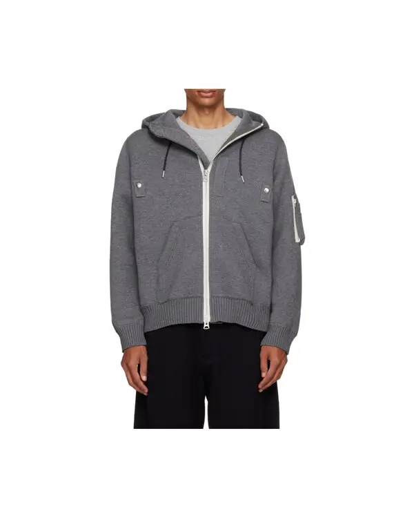Sacai Hooded Zip-up Sweatshirt