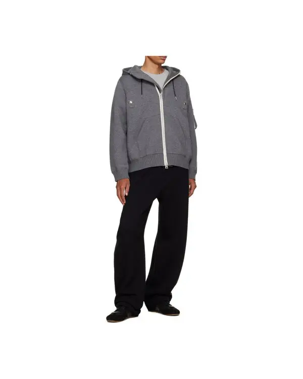 Sacai Hooded Zip-up Sweatshirt