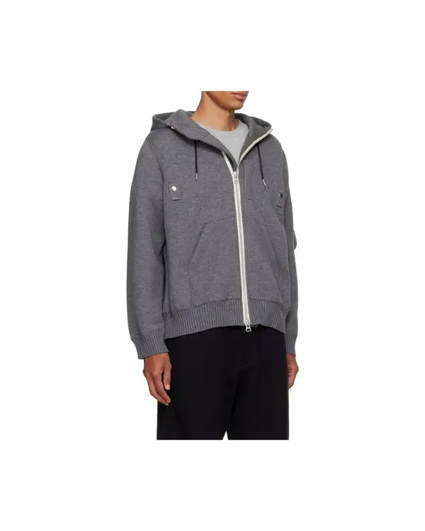 Sacai Hooded Zip-up Sweatshirt