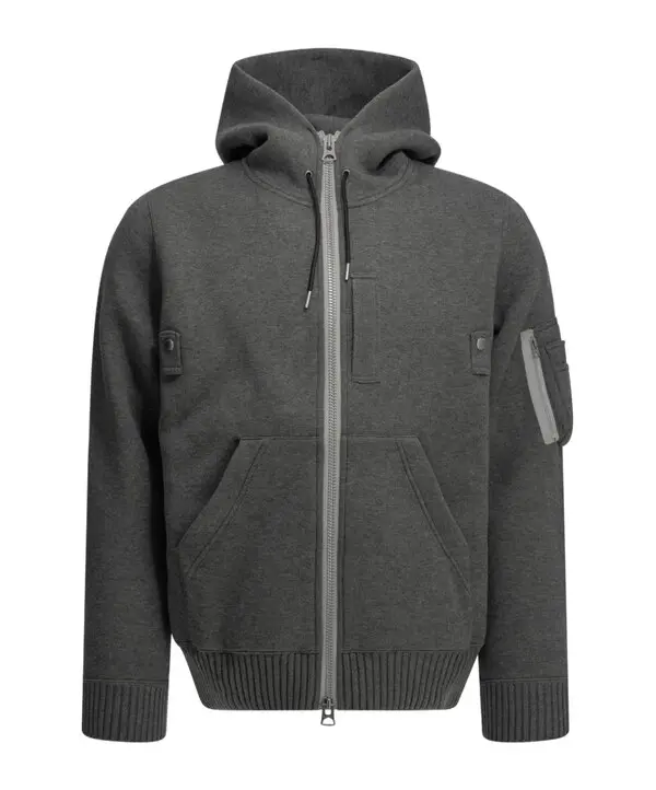 Sacai Hooded Zip-up Sweatshirt