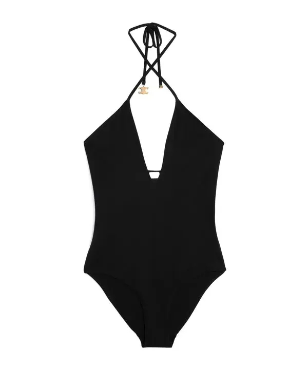Celine Swimsuit In Matte Jersey - Black
