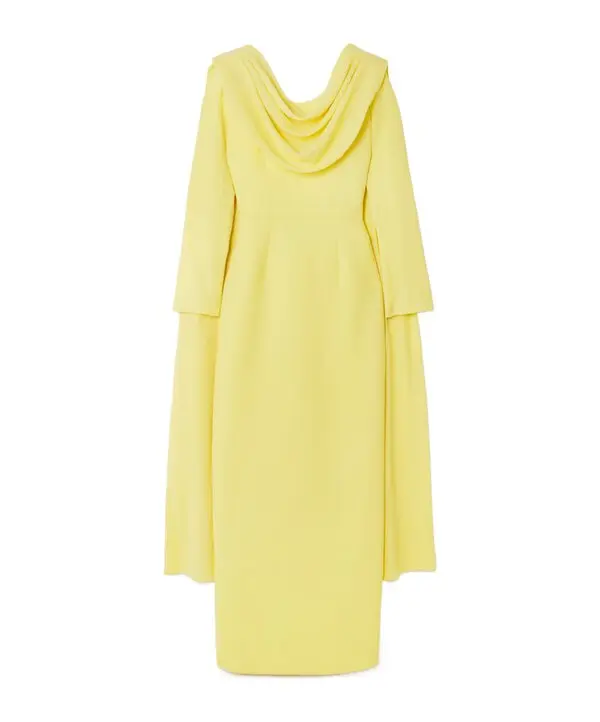 EMILIA WICKSTEAD Zaira Draped Wool-crepe Gown