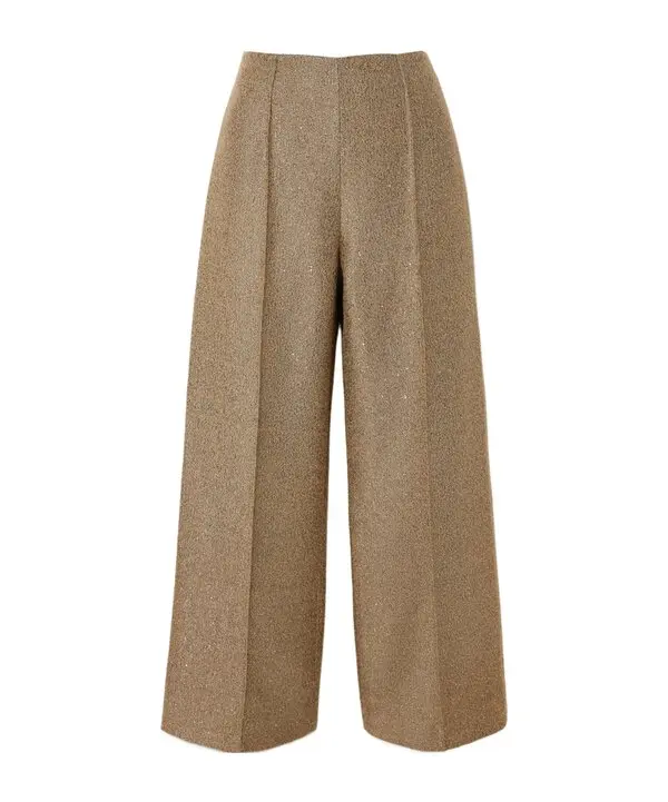 EMILIA WICKSTEAD Sequined Metallic Tweed Wide-leg Pants