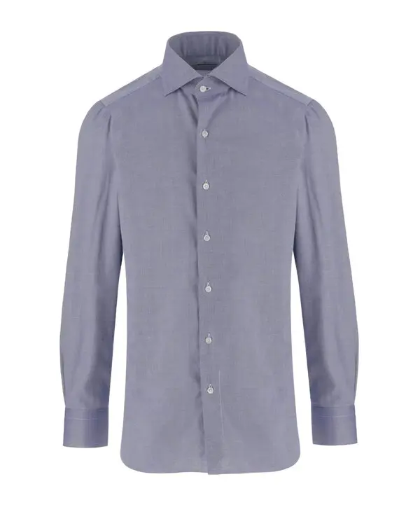 FINAMORE 1925 Button-up Rounded-hem Shirt