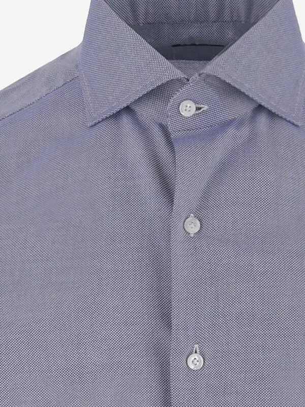 FINAMORE 1925 Button-up Rounded-hem Shirt