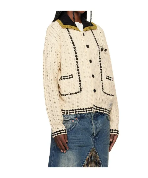 Andersson Bell Fantasia Neckline Cardigan - Off White